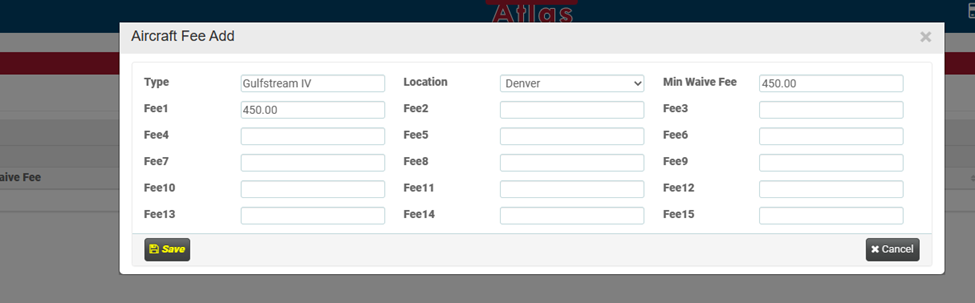 List of Aircraft Fees – Titan Aviation Fuels