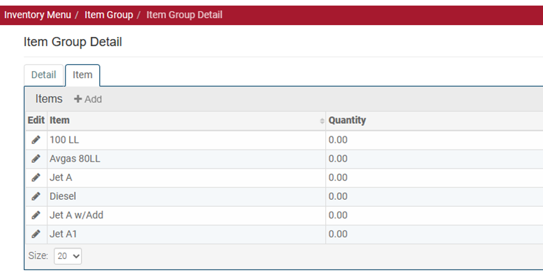 Creating an Item Group – Titan Aviation Fuels