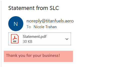 Email/ Invoice Receipt Footer Notes – Titan Aviation Fuels
