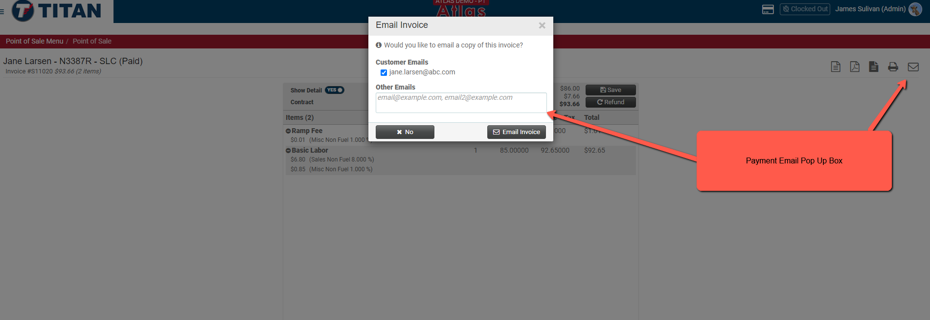 Location Detail: Payment Email – Titan Aviation Fuels