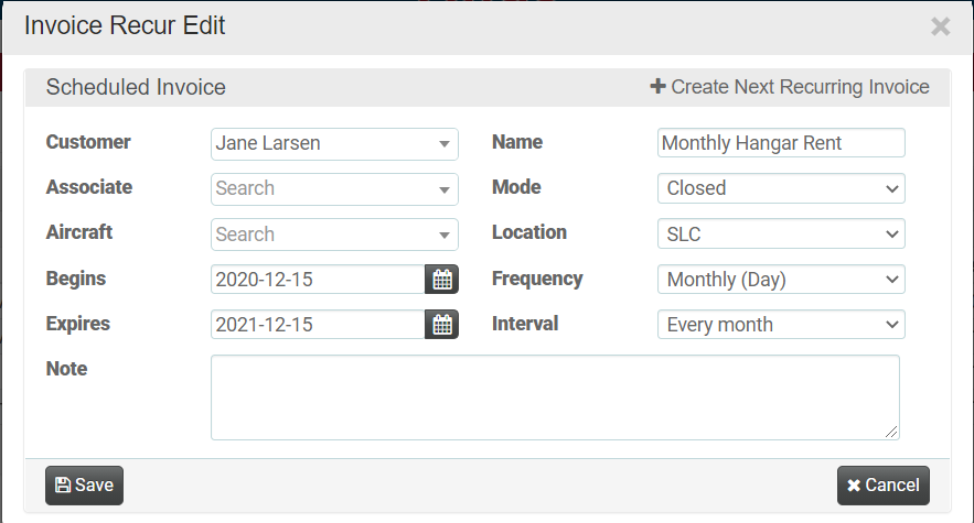 Setting Up Recurring Invoices – Titan Aviation Fuels